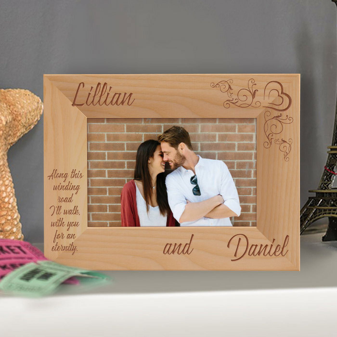 Him and Her for Eternity Personalized Wooden Picture Frame-6" x 4 ...