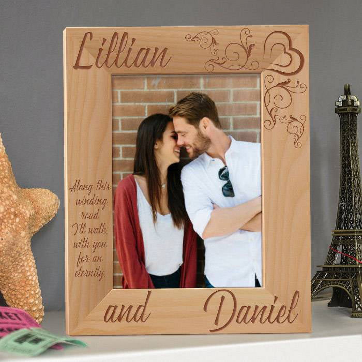 Him and Her for Eternity Personalized Wooden Picture Frame 8" x 10 ...