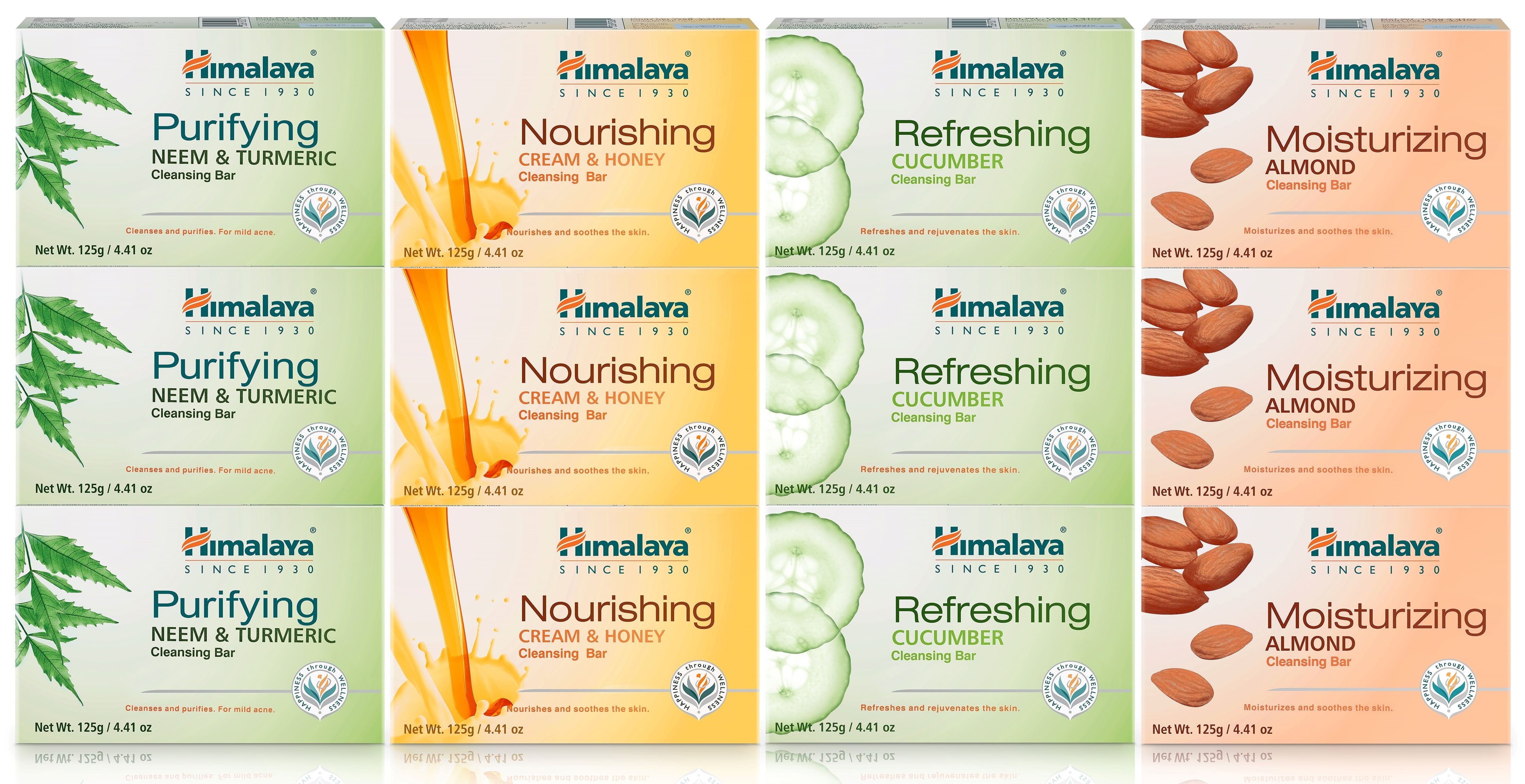 Himalaya Cleansing Bar Soaps Variety Pack, Neem & Turmeric, Almond ...
