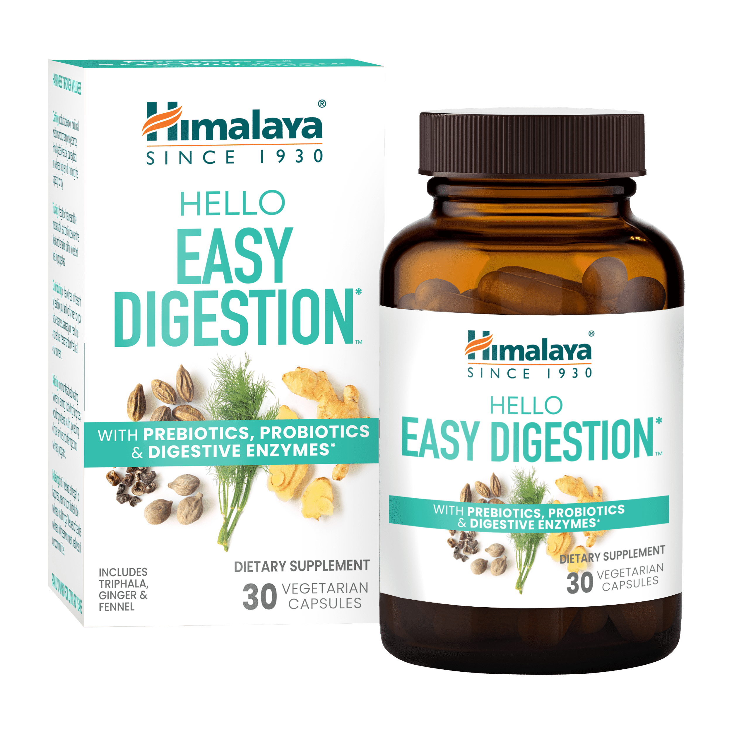 Himalaya Hello Easy Digestion, Digestive Enzymes with Probiotics ...