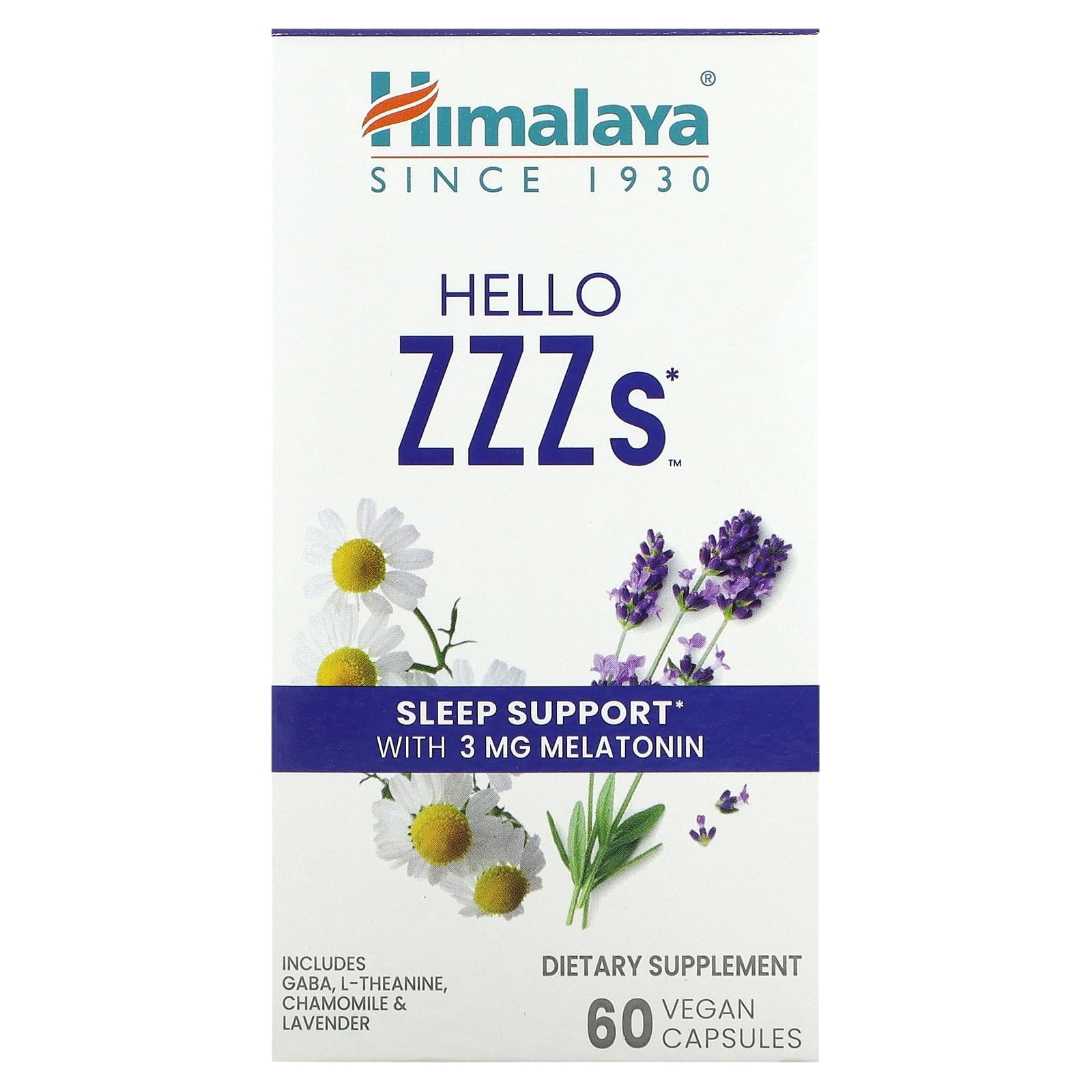 Himalaya Hello ZZZs with GABA, L-Theanine and Melatonin 3mg for Sleep ...
