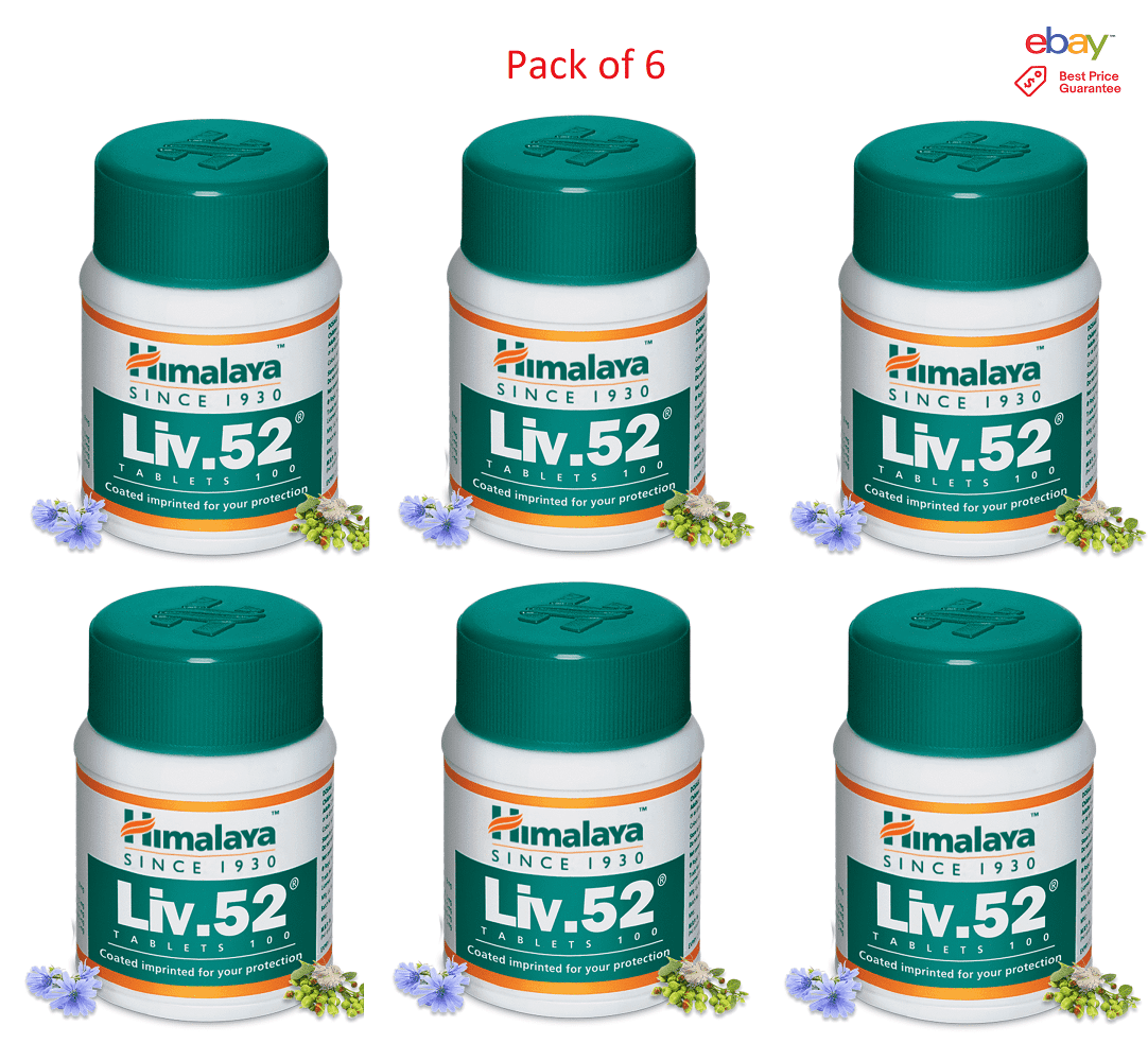 Himalaya LIV.52 Pack of 6 x 100 Tablets Liver Health Improve Digestion ...