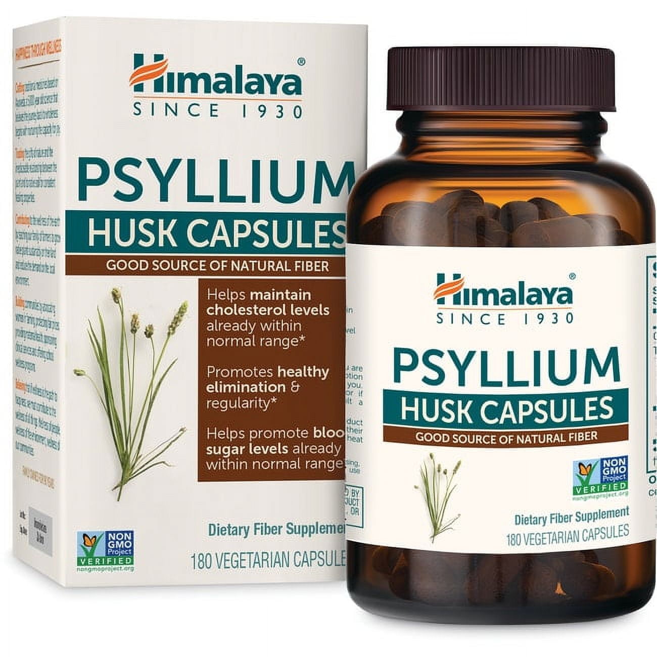 Himalaya Psyllium Husk Capsules, Daily Fiber Supplement, Constipation ...