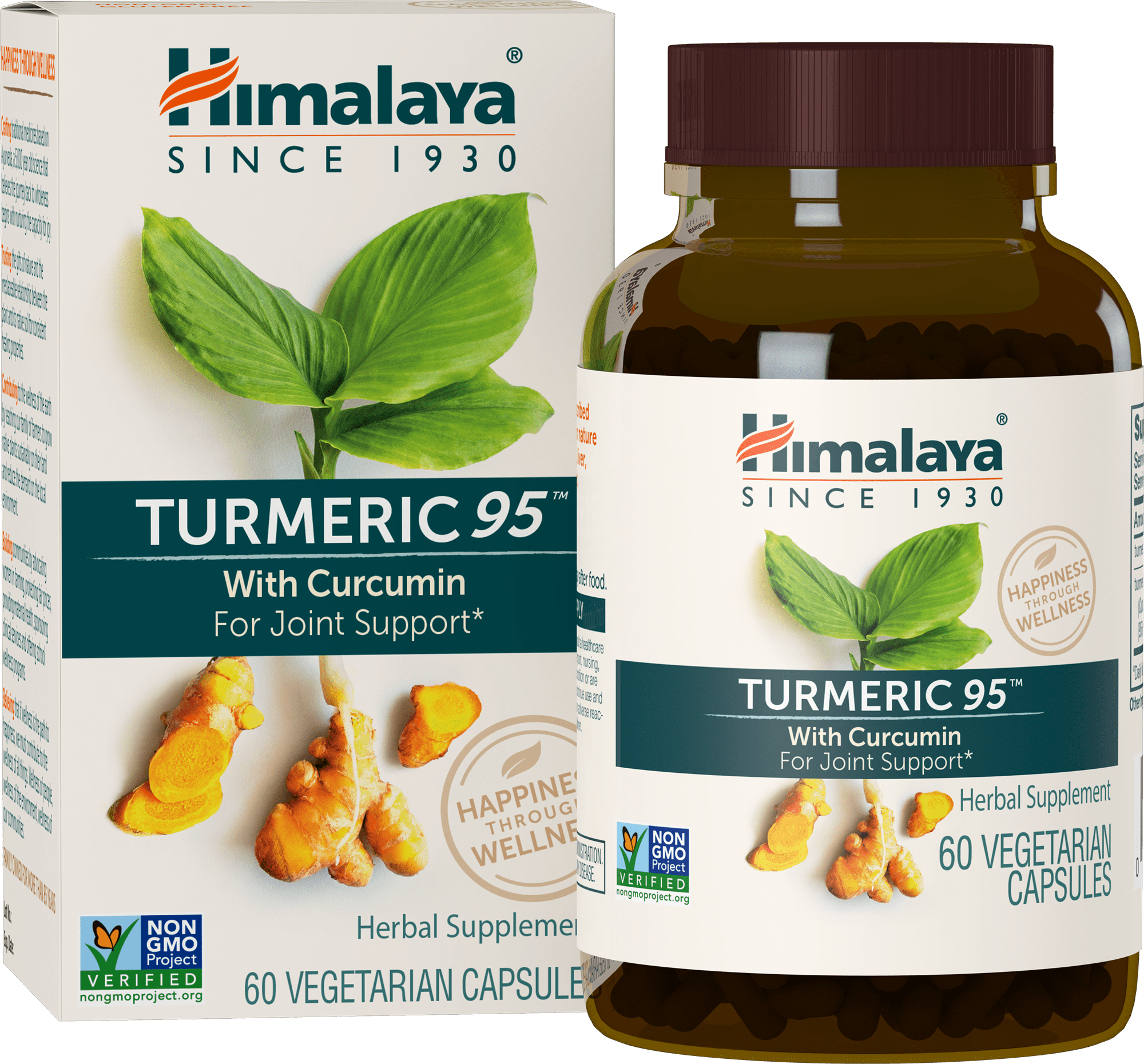 Himalaya Turmeric 95 with Curcumin, 60 Vegetarian Capsules, for ...