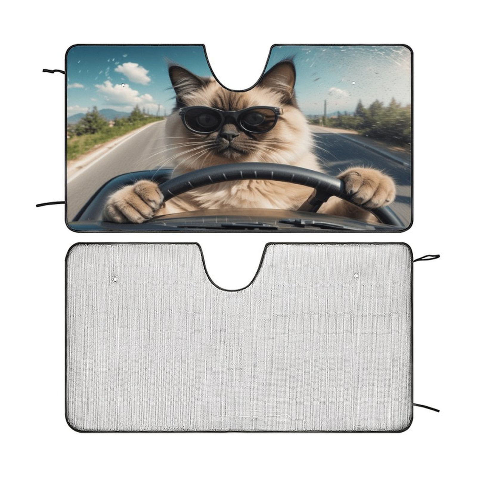 Himalayan Cat Car Windshield Sun Shade Cute Animal Fold-able UV Ray Sun ...