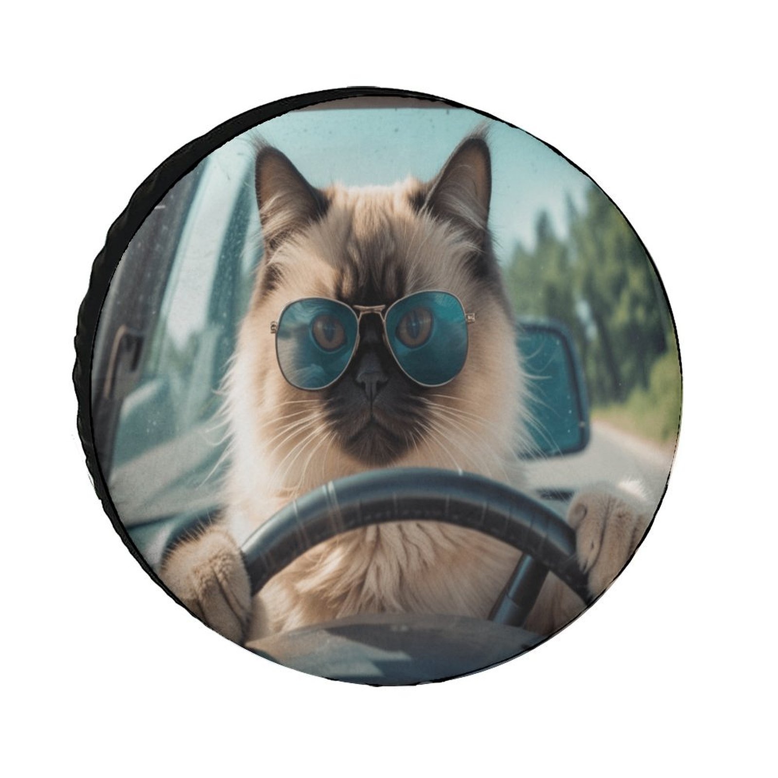 Himalayan Cat Driving Printed Spare Tire Cover for Trailer RV – Oxford ...