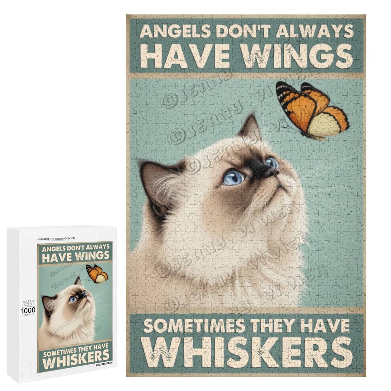 Himalayan Cat Puzzles for Adults 1000 Pieces, Kitten Puzzle Cat With ...