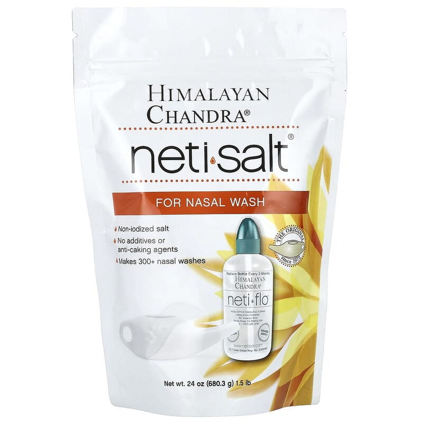 Himalayan Chandra, Neti Salt, For Nasal Wash, 24 oz Pack of 3 - Walmart.com