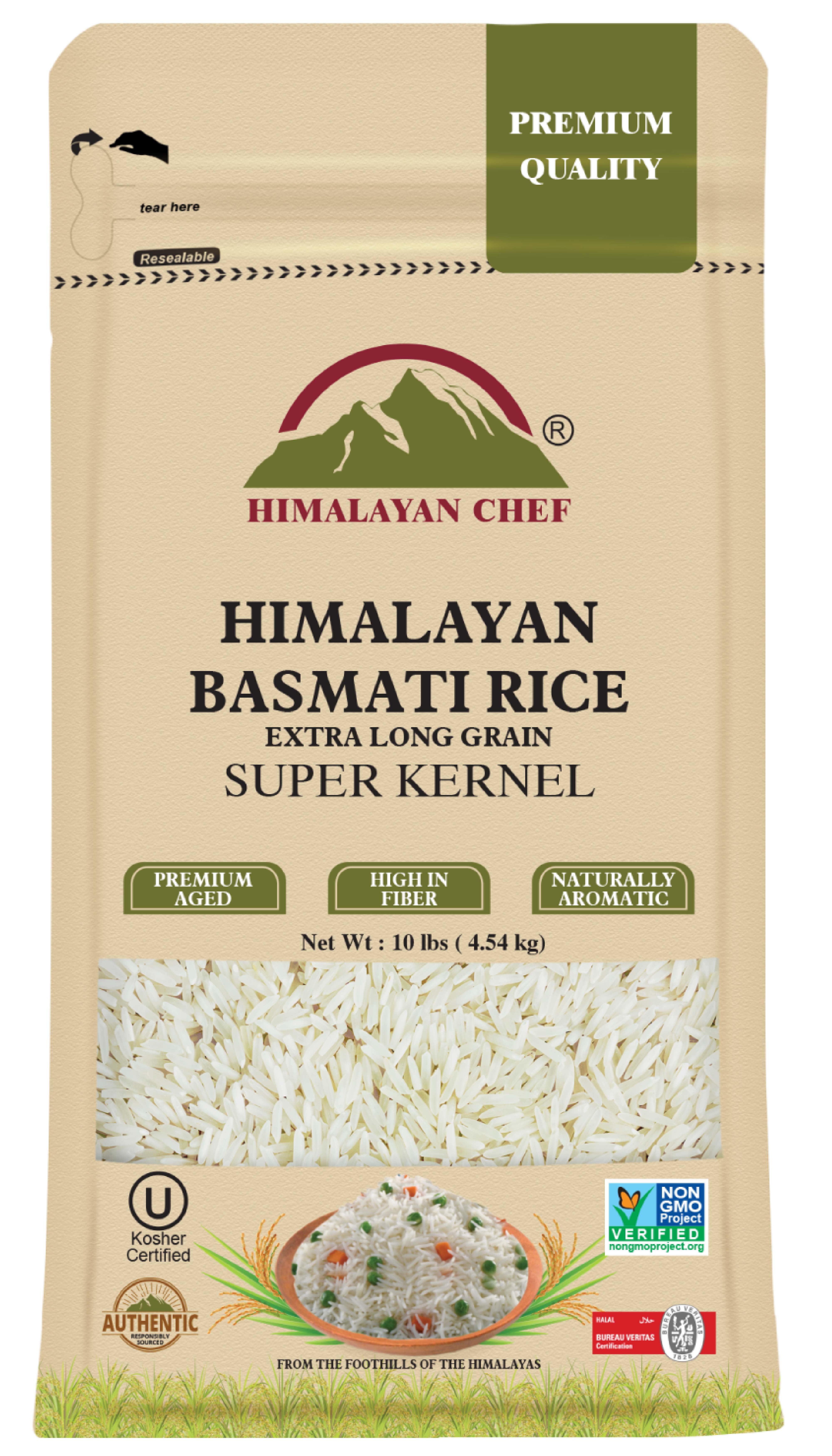 Himalayan Chef Super Kernel Extra Long Grain Basmati Rice, 10 lbs ...