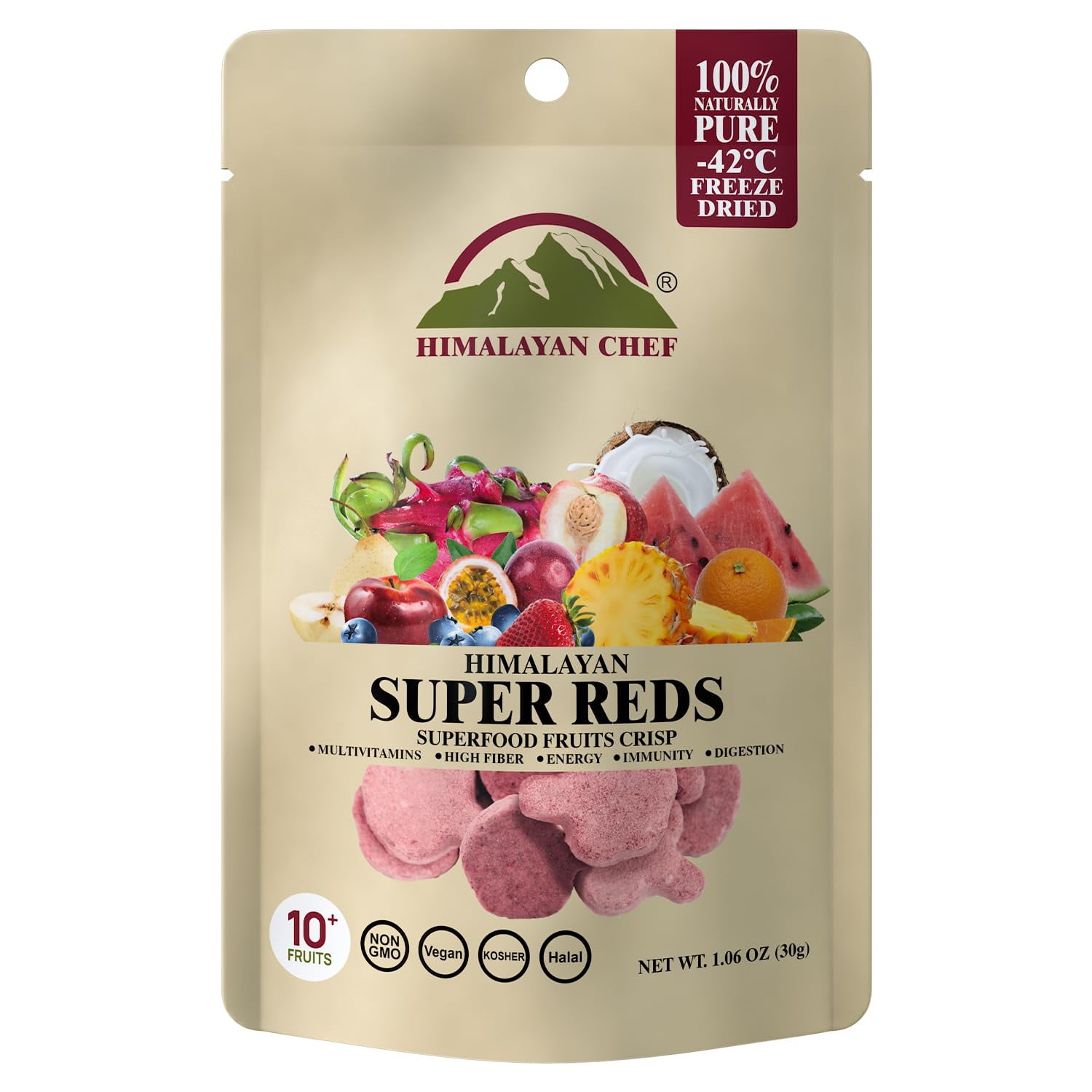 Himalayan Chef Super Reds CCF19 Freeze-Dried Fruit Crisps, 30g | 10 ...