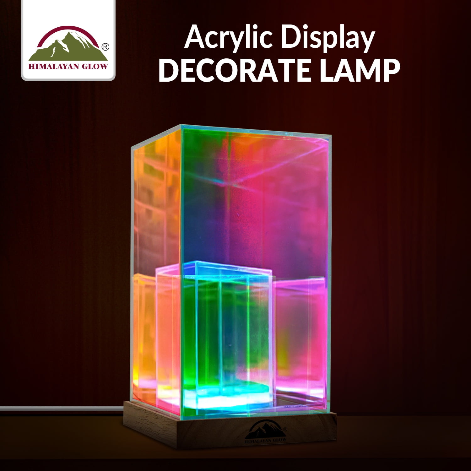 Himalayan Glow Acrylic Display Lamp with USB, LED Night Light for ...