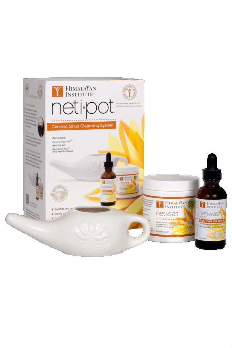 Himalayan Chandra Neti Pot, Porcelain Sinus Cleansing System, 3 Piece ...