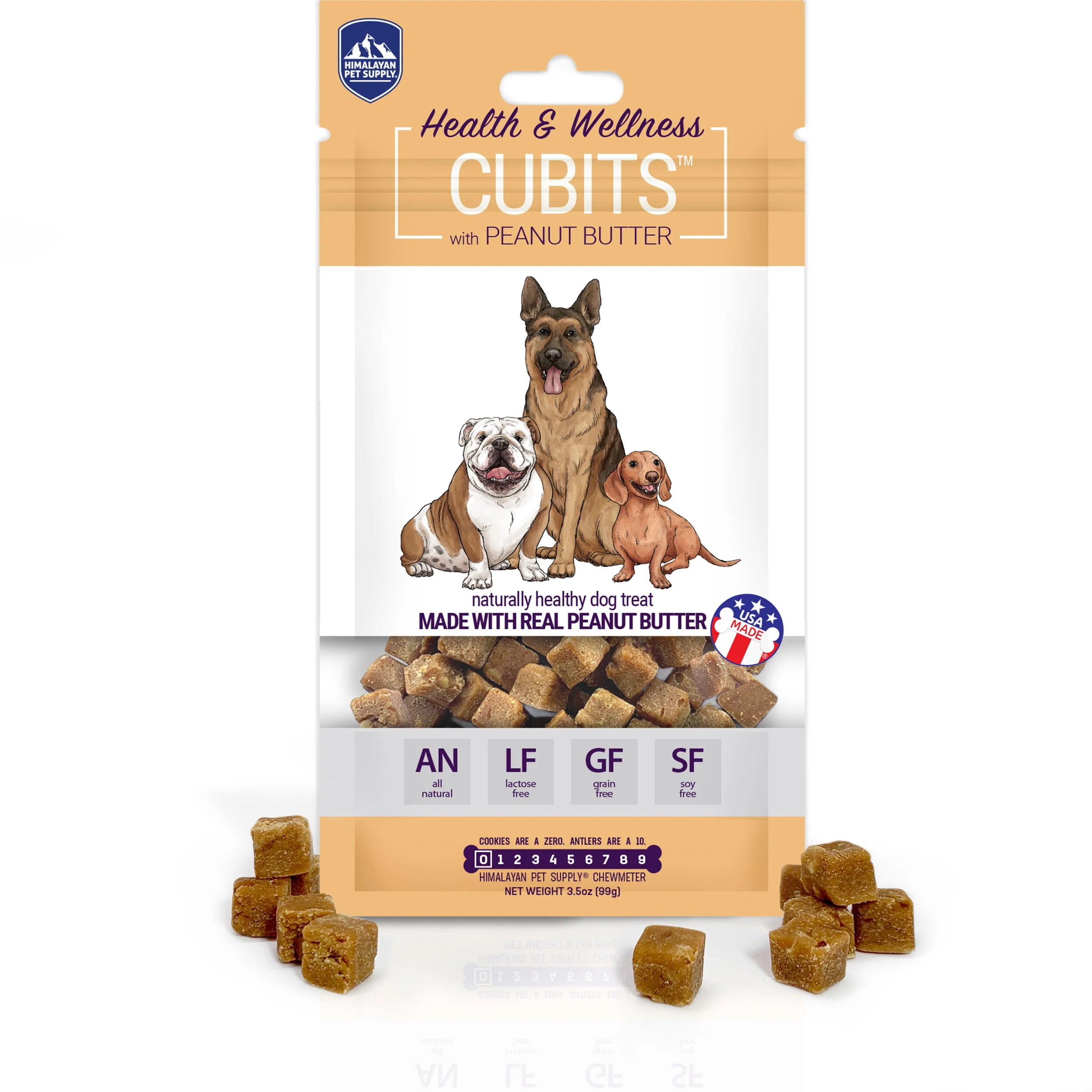 Himalayan Pet Supply Health and Wellness Cubits with Peanut Butter Dog ...