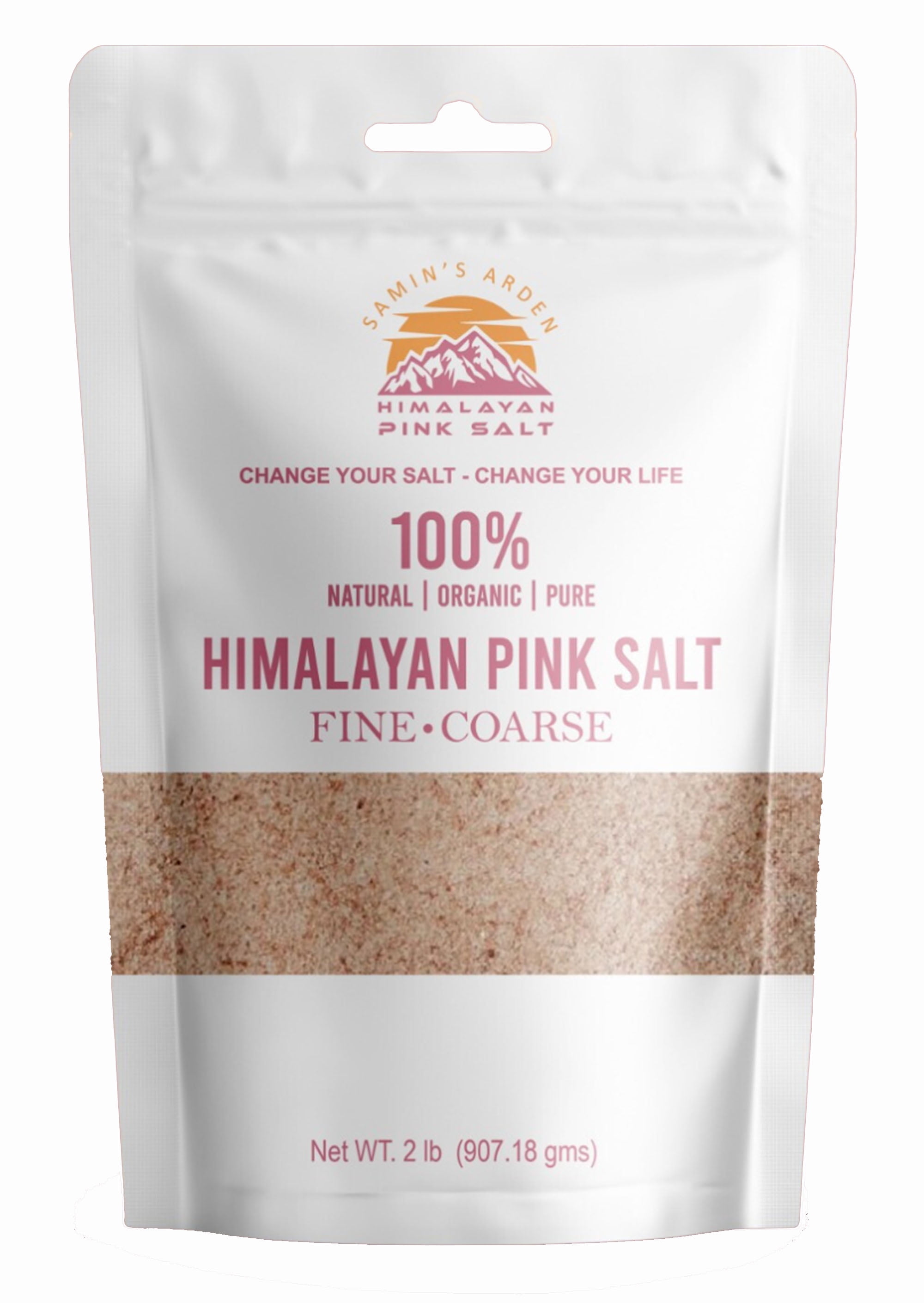 Himalayan Pink Salt 2lb (32oz) Bag Fine Grain 100% Organic with Trace ...