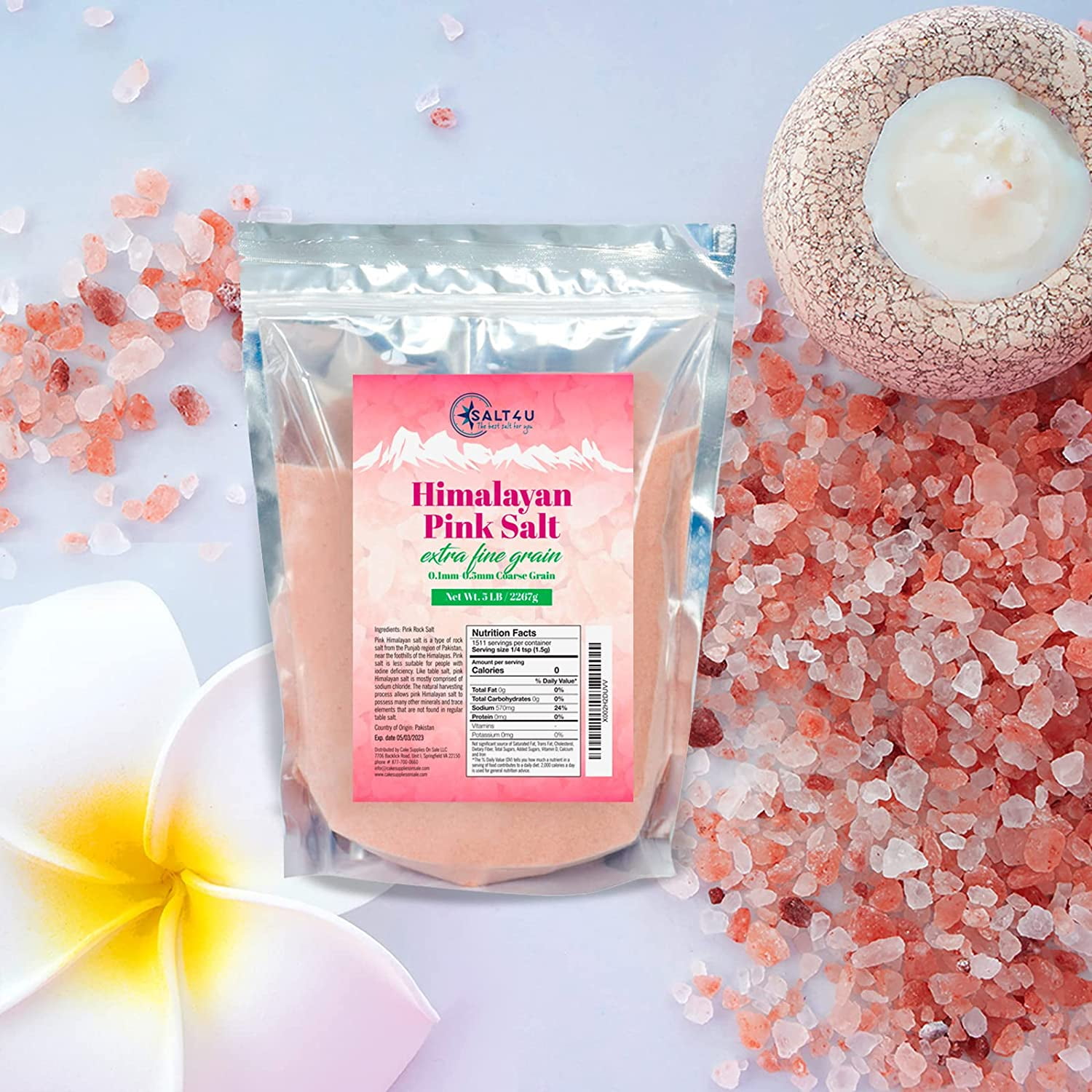 Himalayan Pink Salt Extra Fine Grain 5 lb - Walmart.com