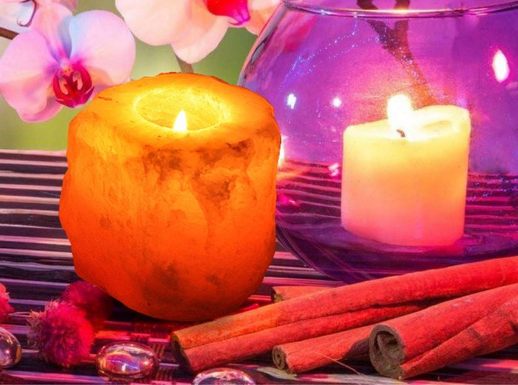 Himalayan Pink Salt Tea Light Candle Holder, Authentic Salt Ionizer ...