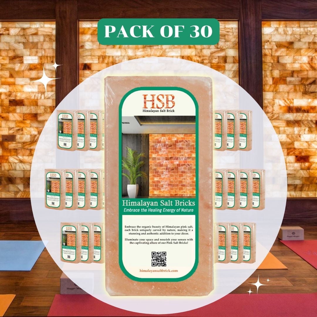 Himalayan Pink Salt Tiles Pack of 20 with Adhesive Glue Size 8x4x1 ...