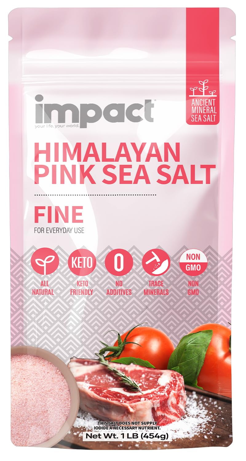 Impact Products Himalayan Pink Sea Salt, Gluten Free Fine-Grain Salt ...