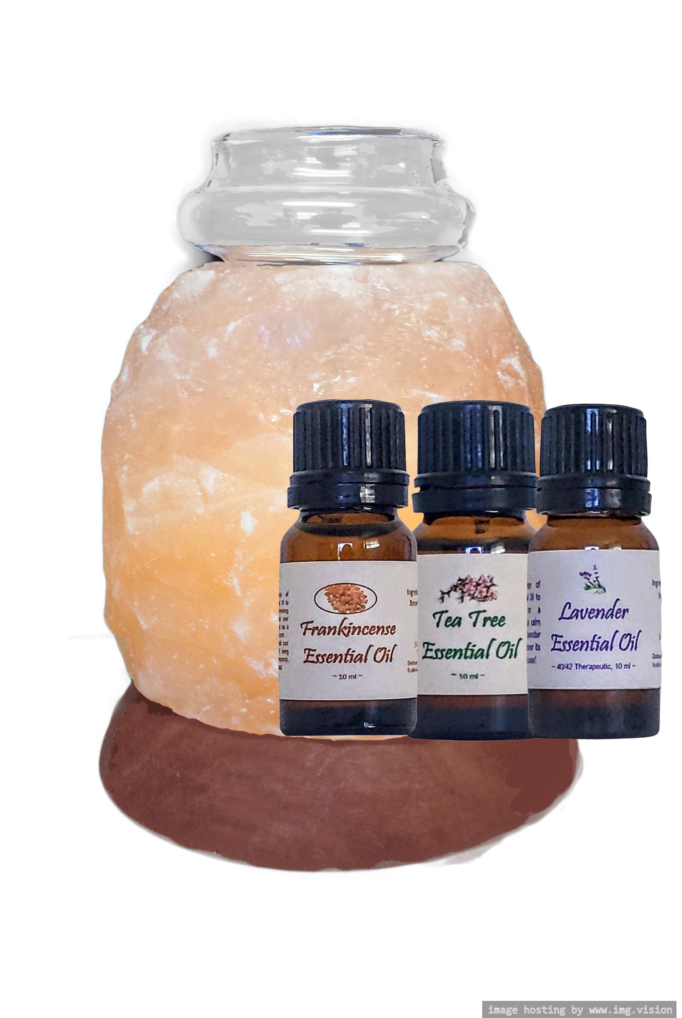 Himalayan Salt Aroma Lamp-Glass Diffuser-Essential Oil, 3 - 10 ml ...