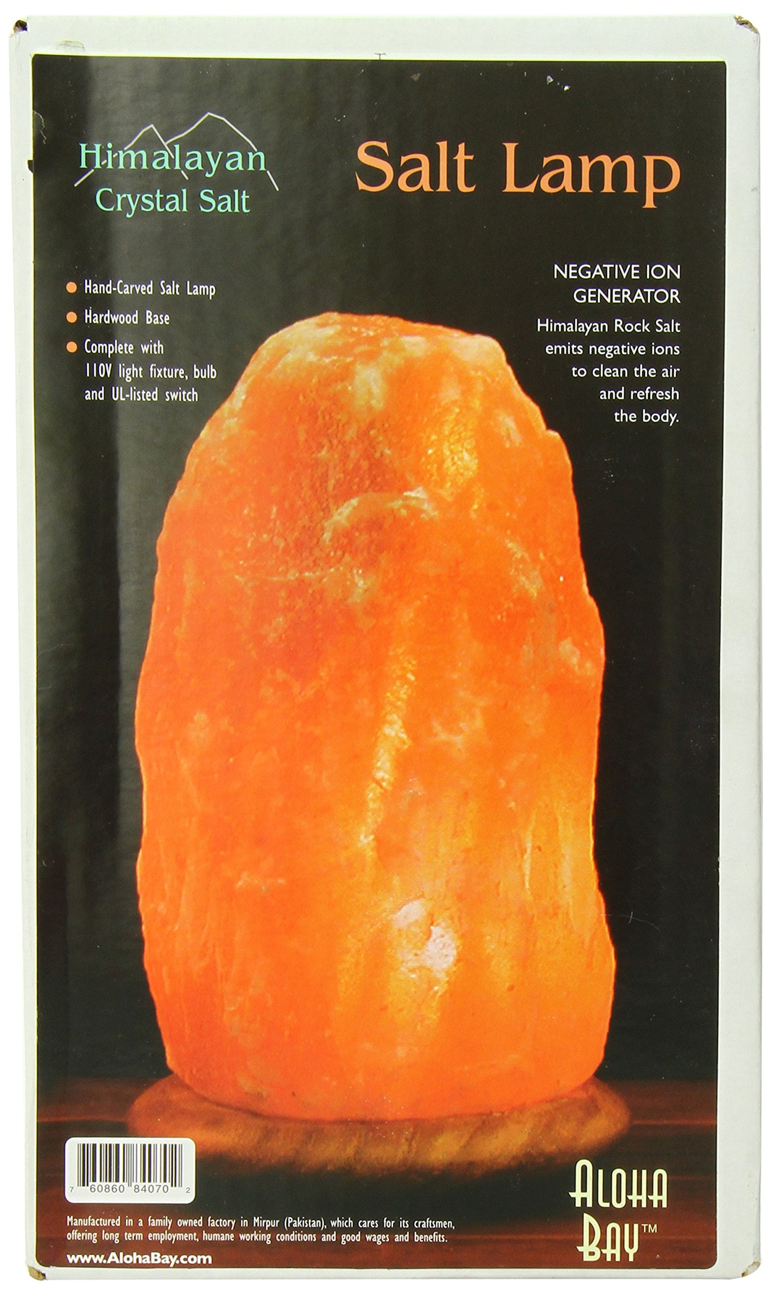 Himalayan Salt Lamp 10 Inch Wood Base - Walmart.com
