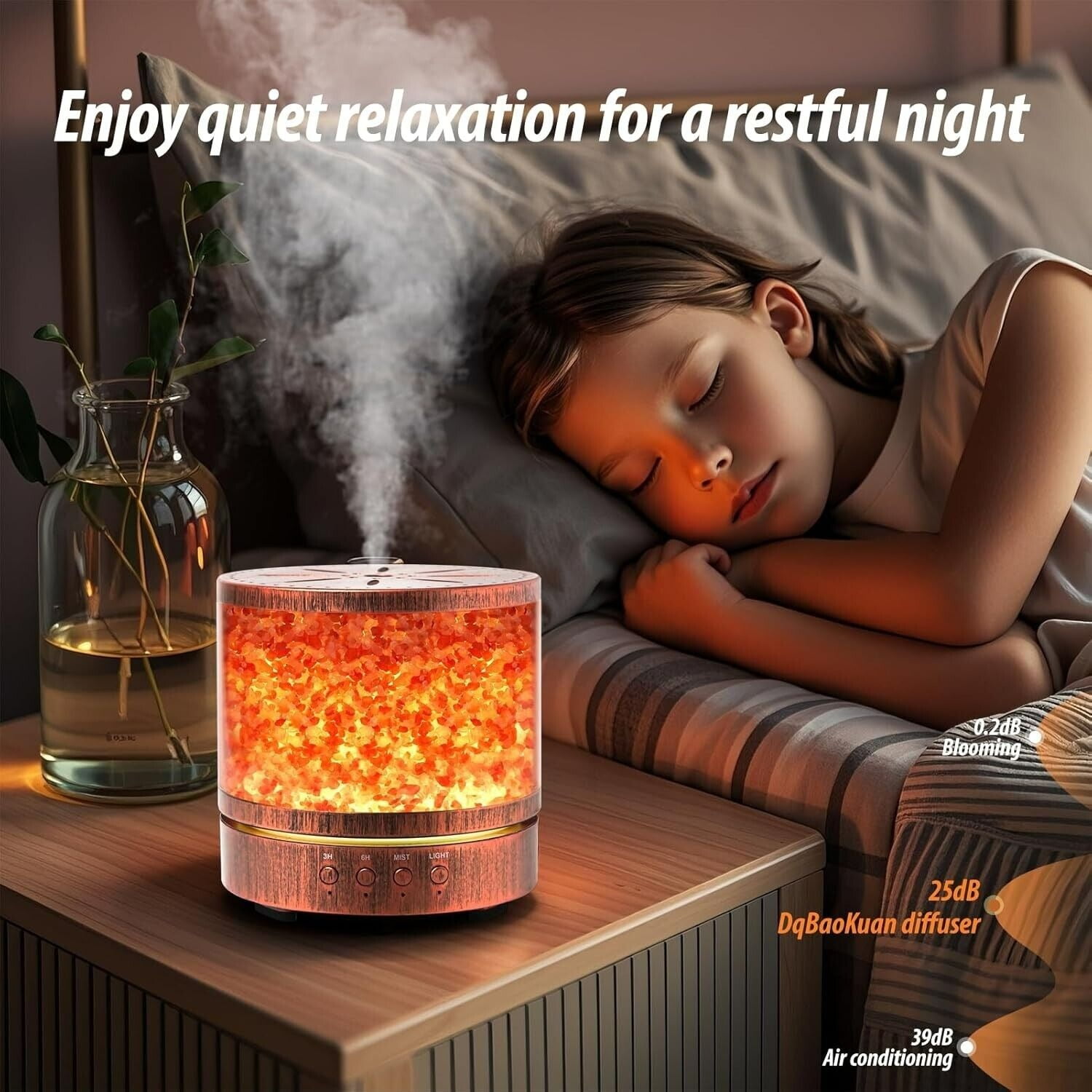 Himalayan Salt Lamp Ultrasonic Aroma Diffusers for Home,400ML ...