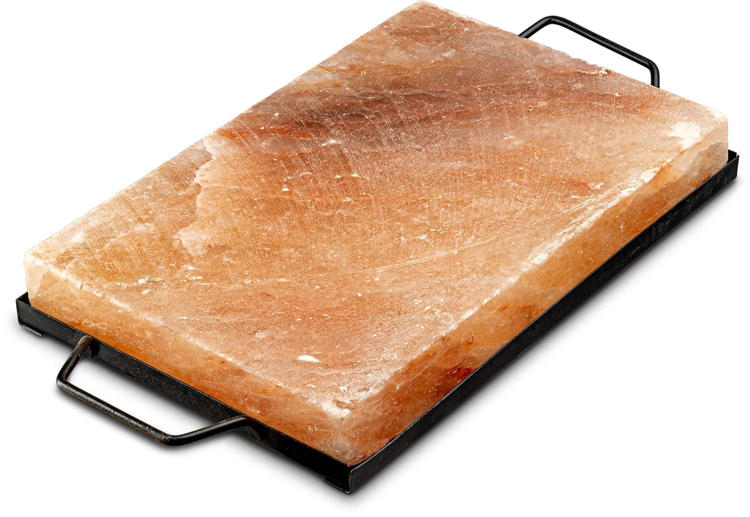 Himalayan Salt Plate & Stainless Steel Holder, Salt Slab Block, for ...