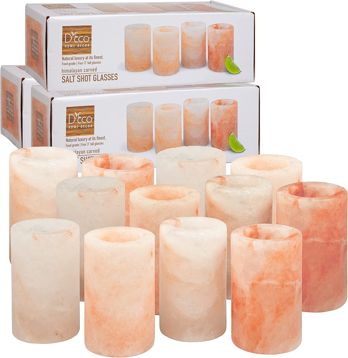 Himalayan Salt Shot Glasses, Hand-Carved Tequila 3" All-Natural Pink ...