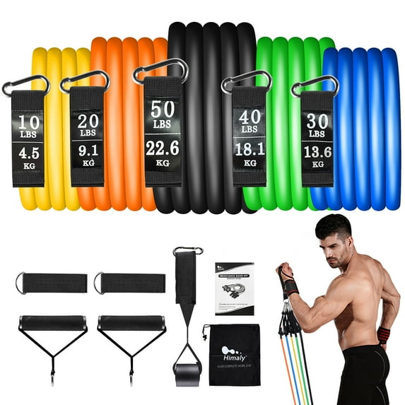 Himaly Resistance Bands Set, Exercise Bands with Handles, 5 Levels for ...
