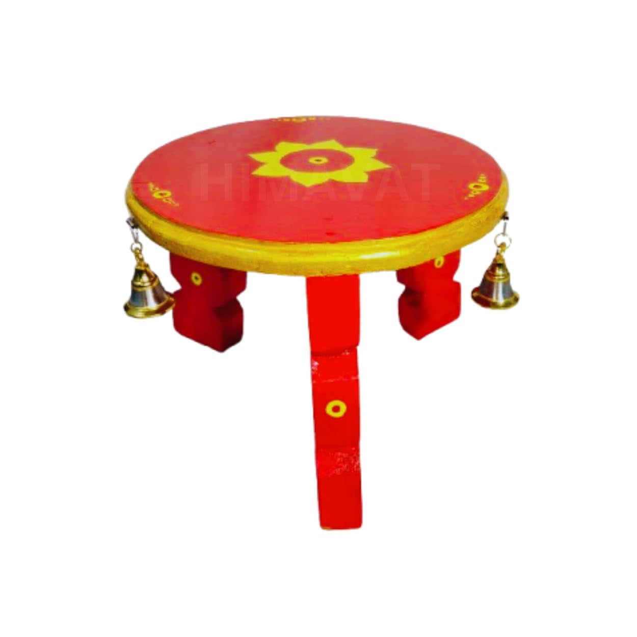 Himavat Three Legged Wooden Pooja ChowkiPeeta for PujaHard Wood ...