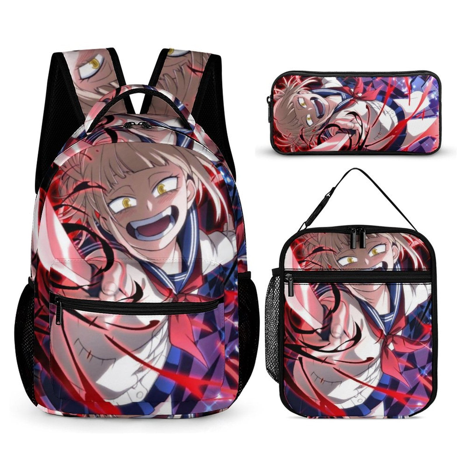 Himiko Toga 3 Pcs Backpack Set With Lunch Bag And Pencil Case Casual ...