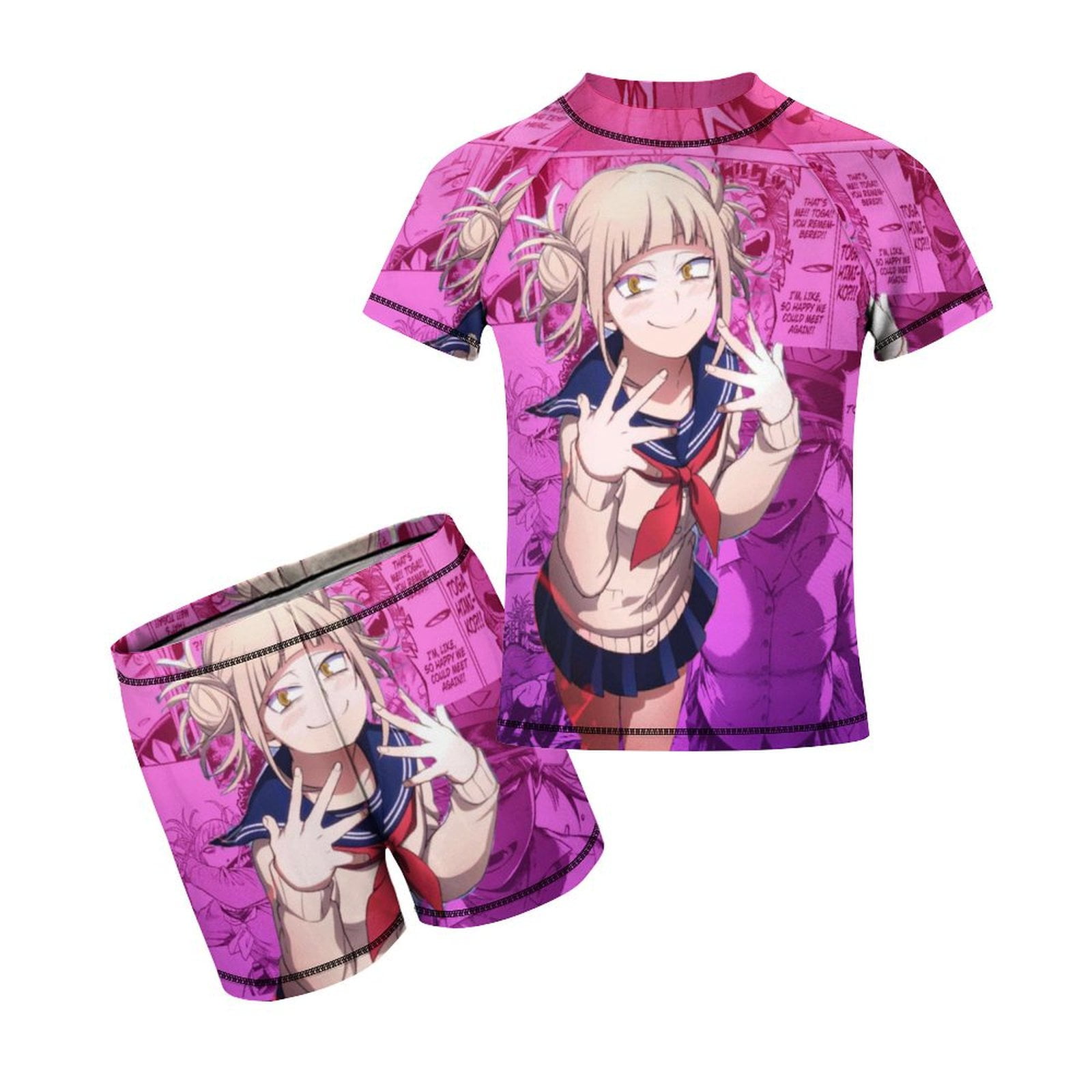 Himiko Toga Boys 2-Piece Swimsuit Set Bathing Suit Short Sleeve ...