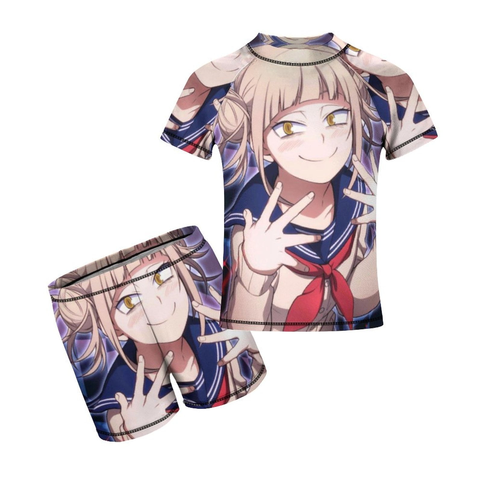 Himiko Toga Boys Rash Guard Set 2 Piece Swimsuits Short Sleeve Bathing ...