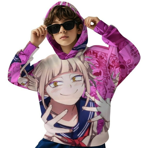 Himiko Toga Kids Hoodie Cozy Hooded Sweatshirt Long Sleeve Sweater Tops ...