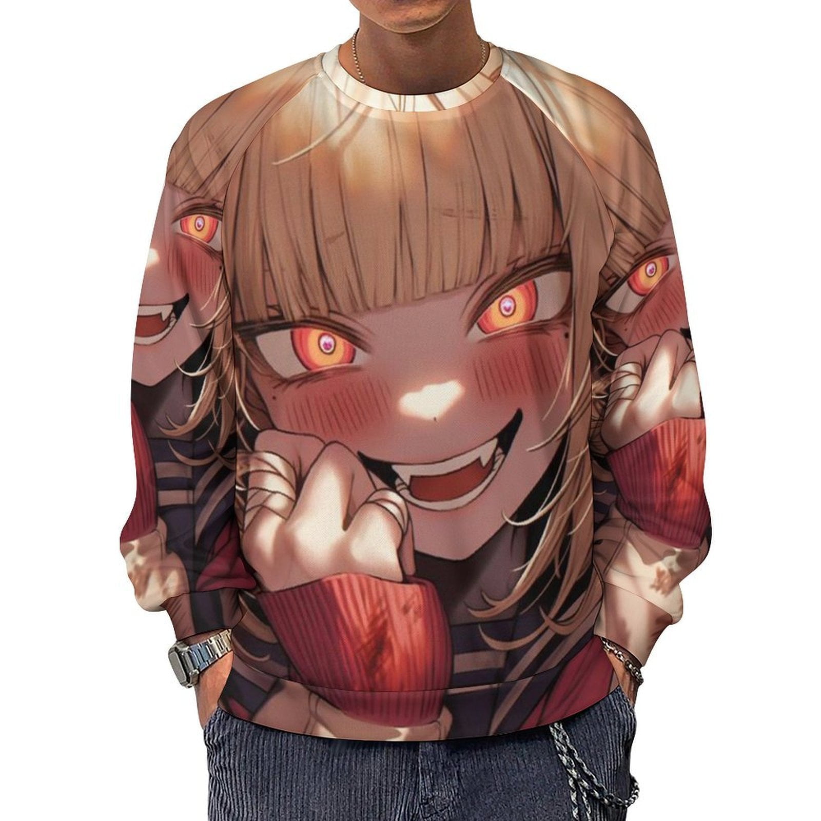 Himiko Toga Mens Crew Neck Sweatshirt 3D Printing Fall Clothes Long ...