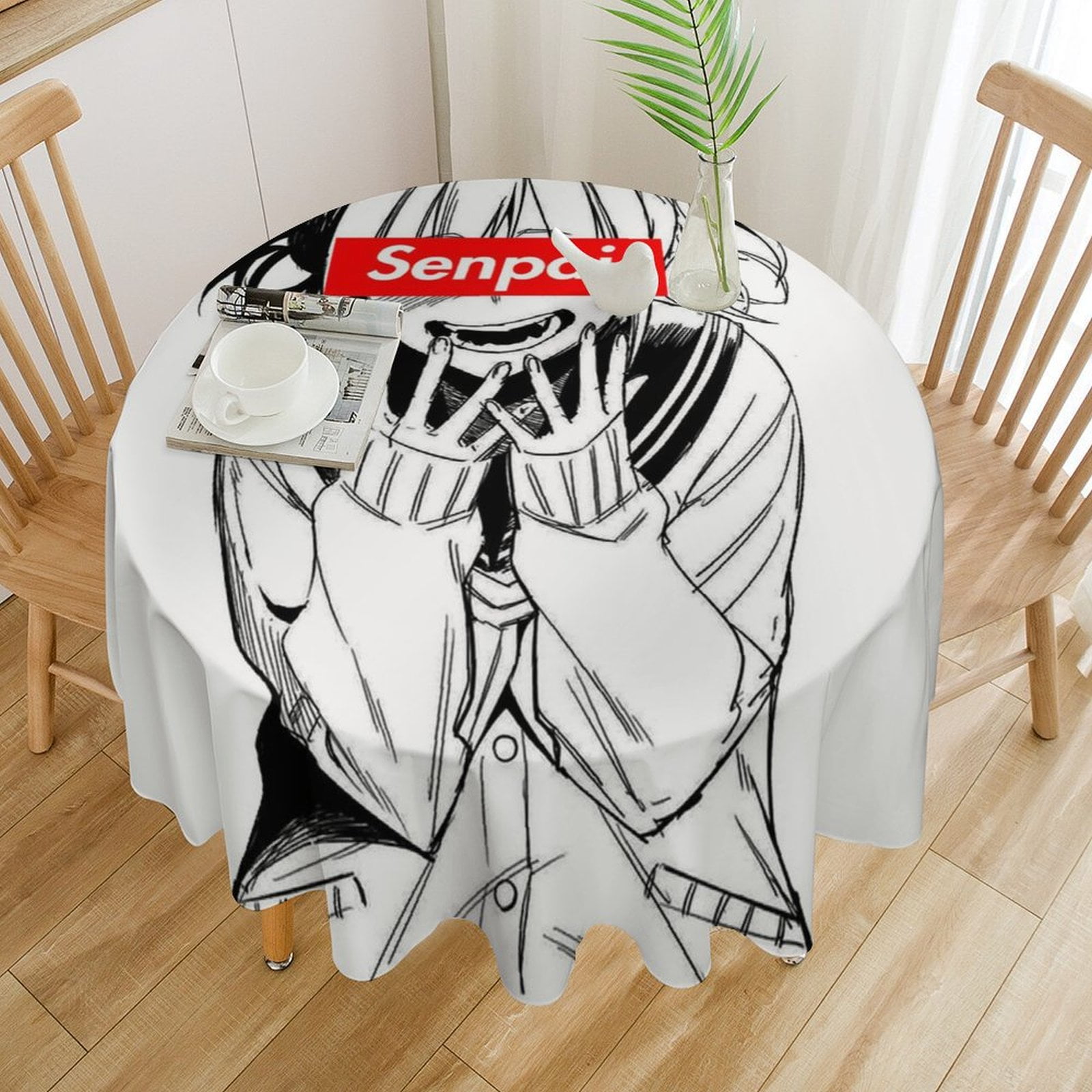 Himiko Toga Round Tablecloth Print Decorative Table Cover Washable Table Cloths for Dining Party ...