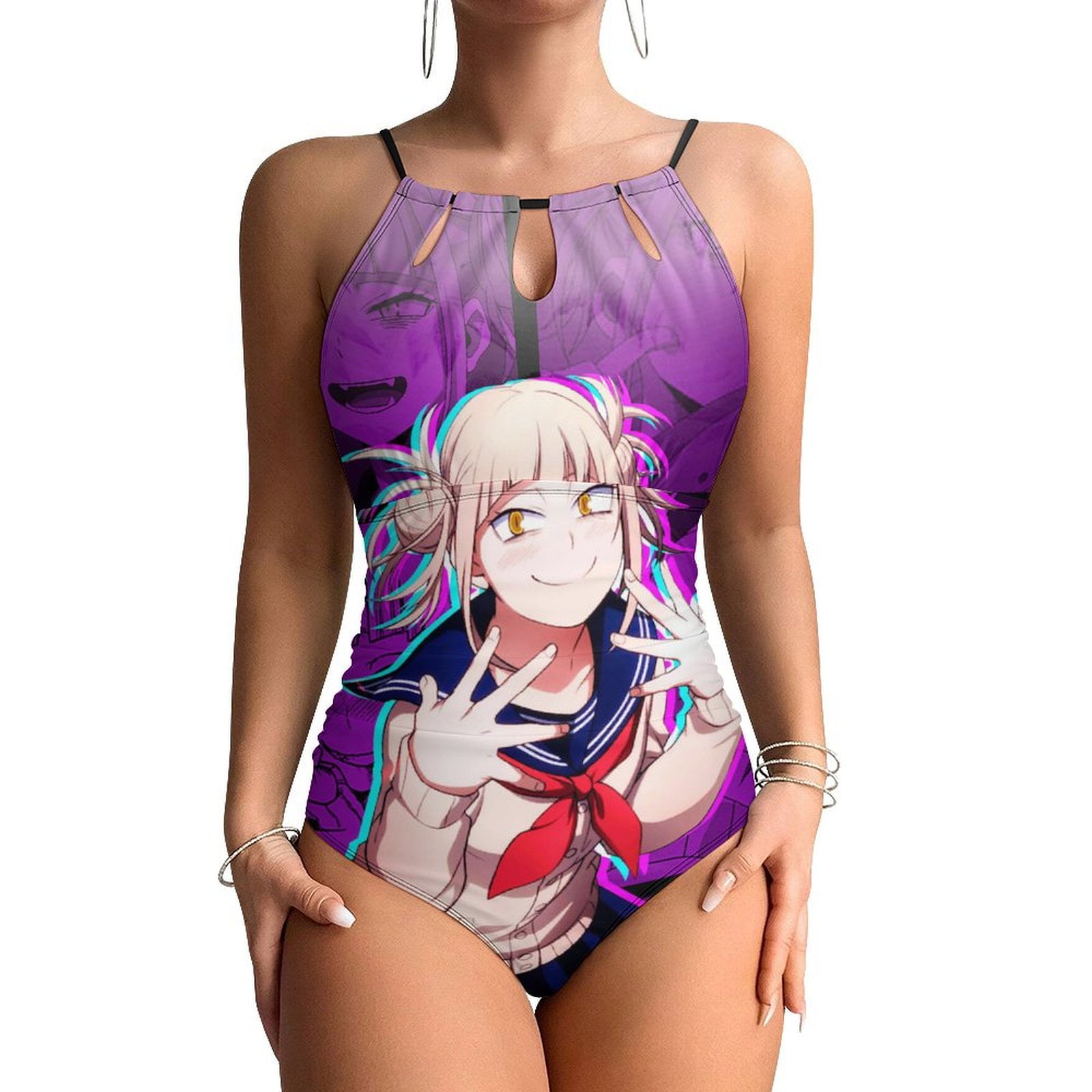 Himiko Toga Women's One-piece Swimsuit Bathing Suits High Neck Tummy Control Swimwear Swim Suit ...