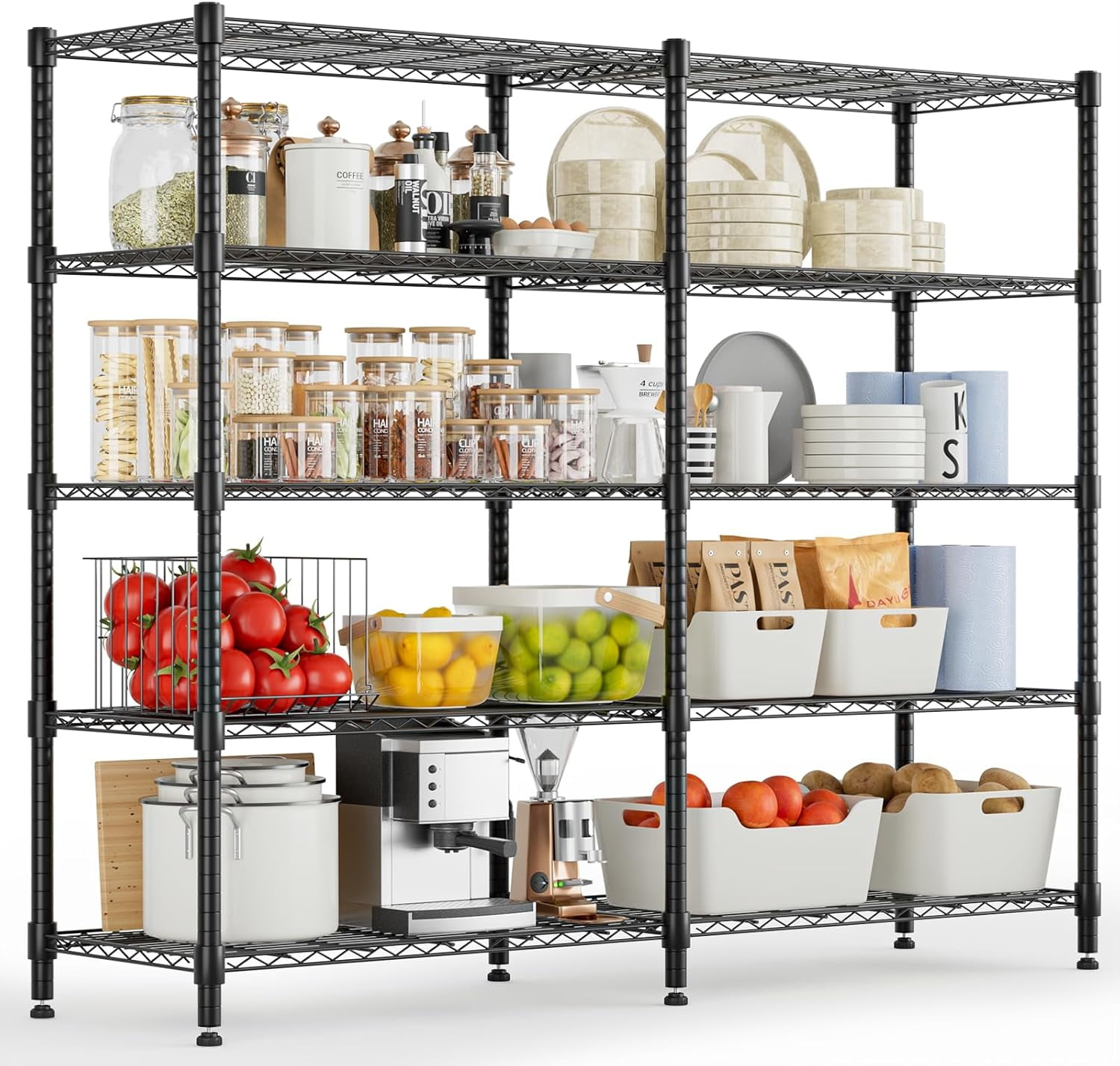 Himimi 72" W Wire Rack Shelving-2000LBS Capacity, Adjustable Storage ...