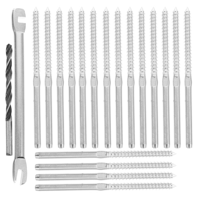 Himition 1 Set Cable Railing Kit Swage Lag Screw 1/8 Inch Deck Railing ...