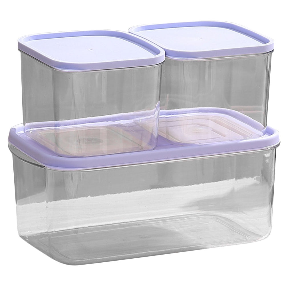FELTECHELECTR Food Storage Box PP Stackable Space Saving 3Pcs - Walmart.com