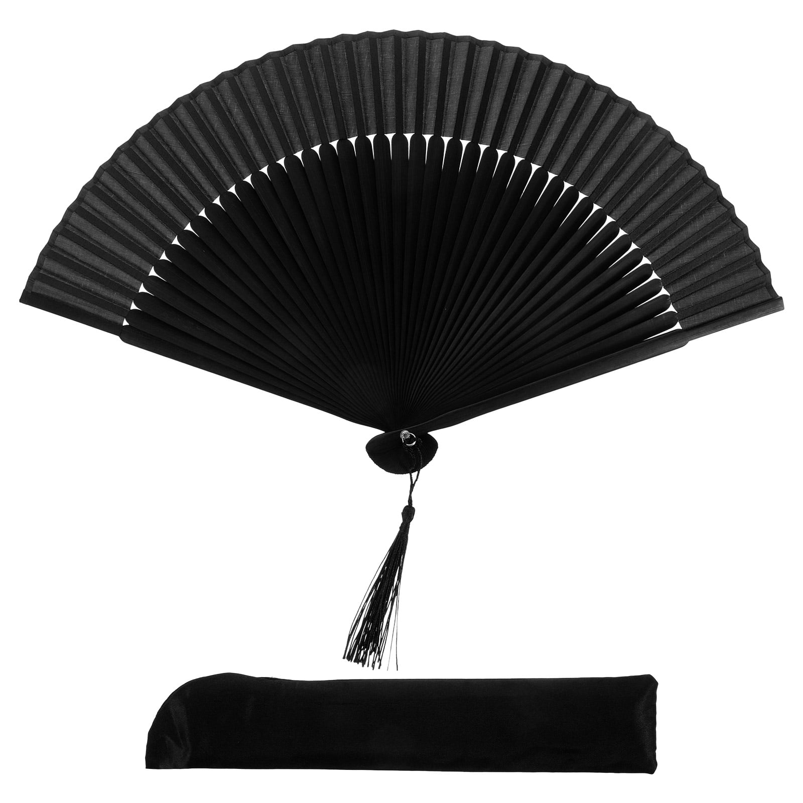 Himition 1 Set Hand Folding Fan Chinese Vintage Style Handheld Tassels ...
