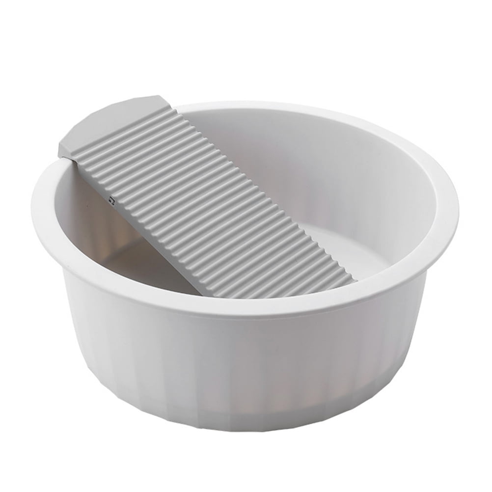 FELTECHELECTR Grey Washboard Basin Plastic 1 Set 14X14X5In - Walmart.com