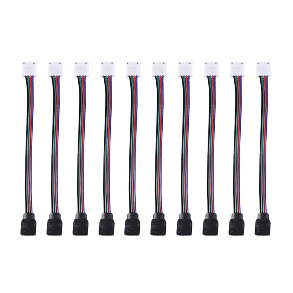 Himition 10 Pcs RGB LED Light Strip Connector 4 Pin LED Strip Jumper ...