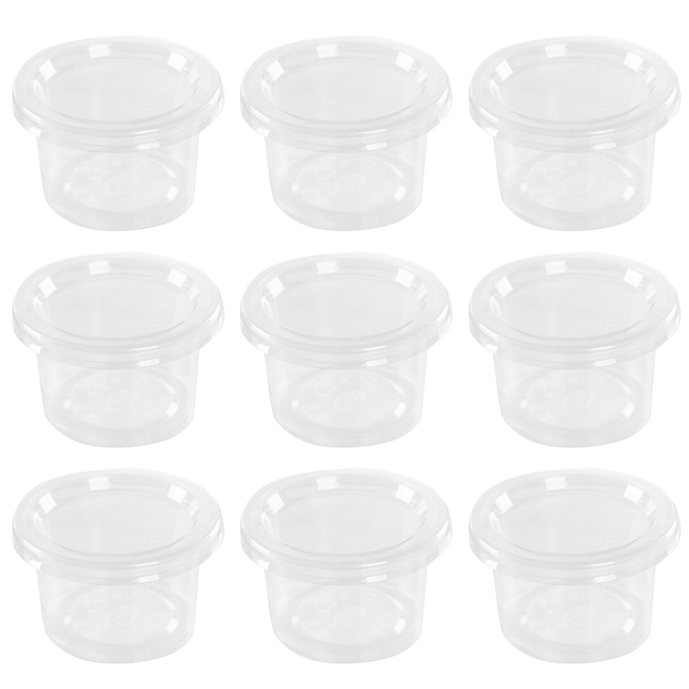 Himition 100pcs 150ml Disposable Portion Cups Condiment Cup with Cover ...