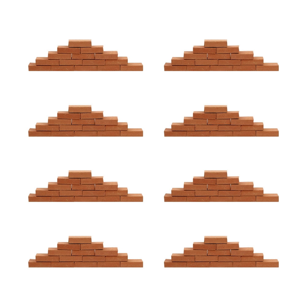 Himition 100pcs Miniature Brick Wall Bricks Models Sand Table Micro ...