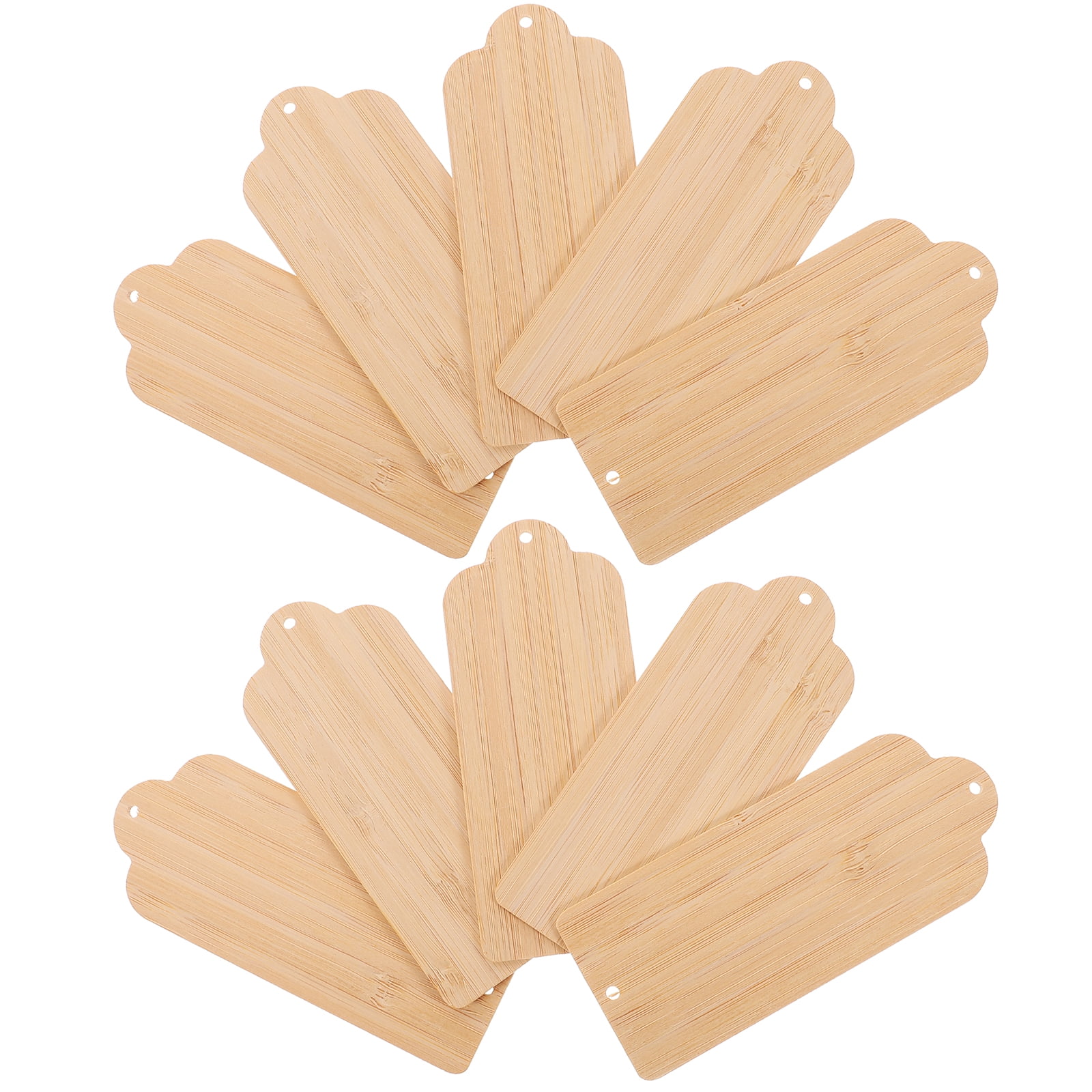 Himition 10Pcs Unfinished Bamboo Rectangular Cutouts Blank Chips Bamboo ...