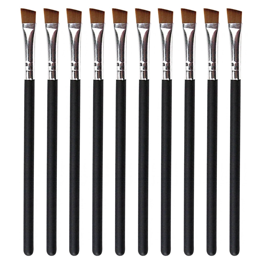 Himition 10pcs Eyebrow Brushes with Wooden Handle Mini Makeup Brushes ...