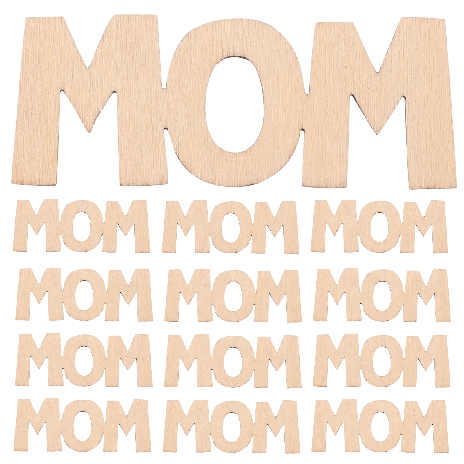 Himition 15Pcs Mom Wooden Cutouts Mom Letters Cutouts Wood Mom Pieces ...