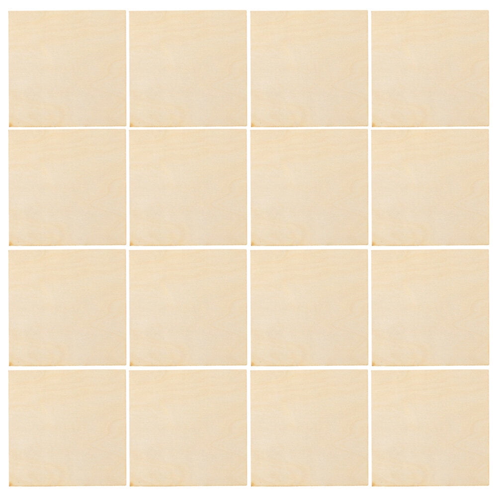 Himition 16pcs Square Blank Wood Pieces Unfinished Square Wood Pieces ...