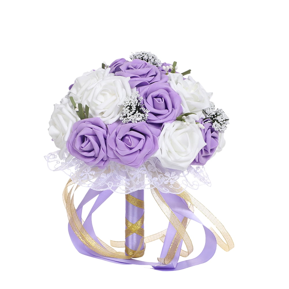 Himition 1PC Vivid Bride Hand Bouquet European Style Bride Bouquet ...
