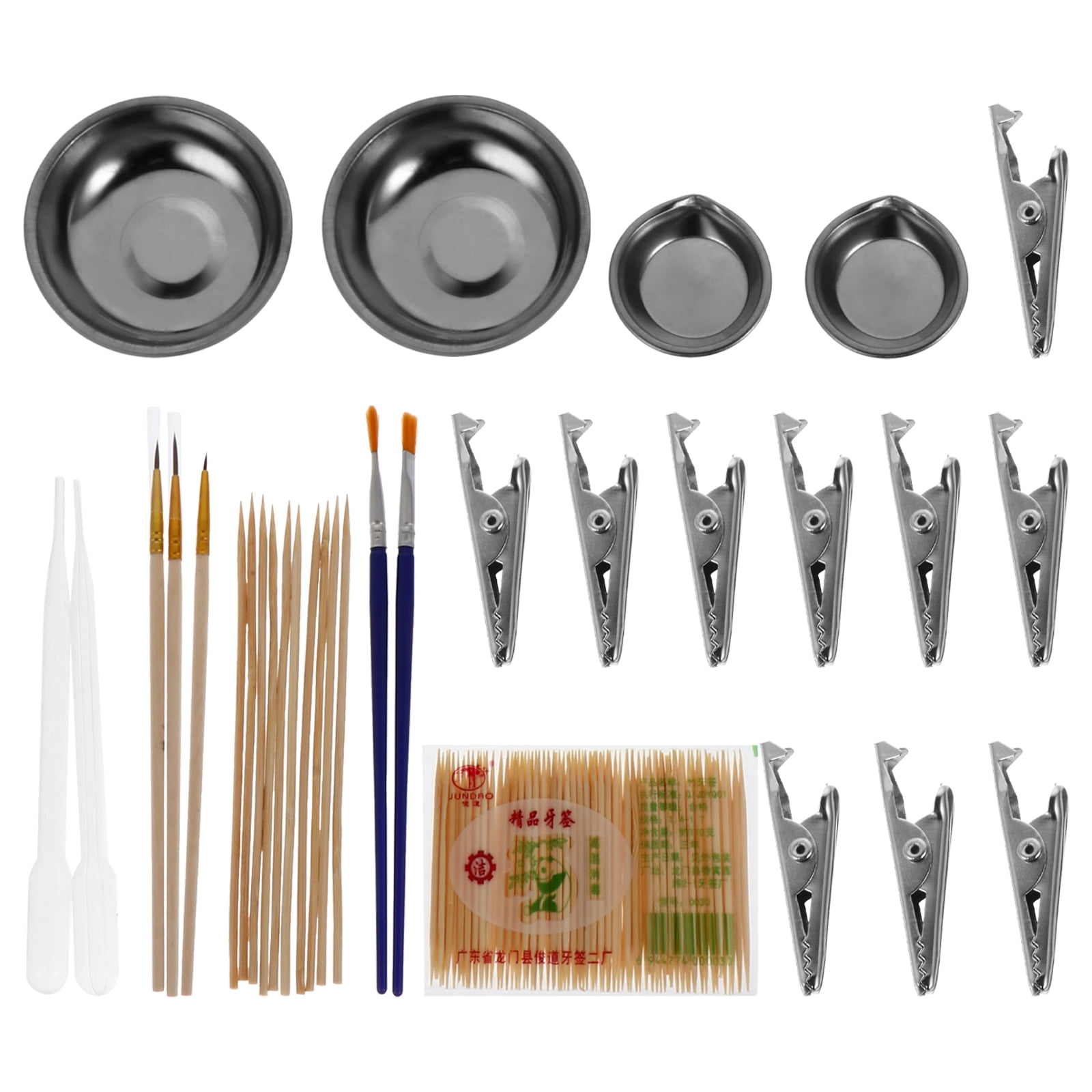 Himition 2 Sets Model Paint Set with Plate Paint Pen Paint Clip Dropper ...